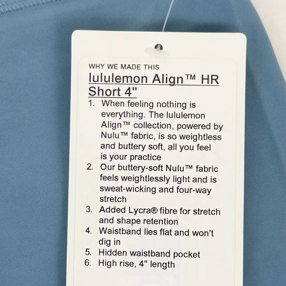 lululemon athletica | Shorts | Nwt Lululemon Align Hr Short 4 Utyb ...
